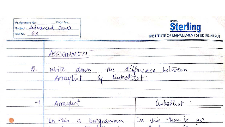 Difference Between Array and Linked List - AJ 63 Assignment - Studocu