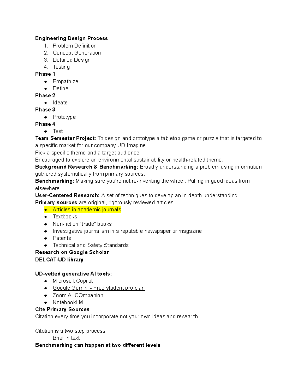 EGGG 202: Engineering Design Process Notes - A1-A2 - Studocu
