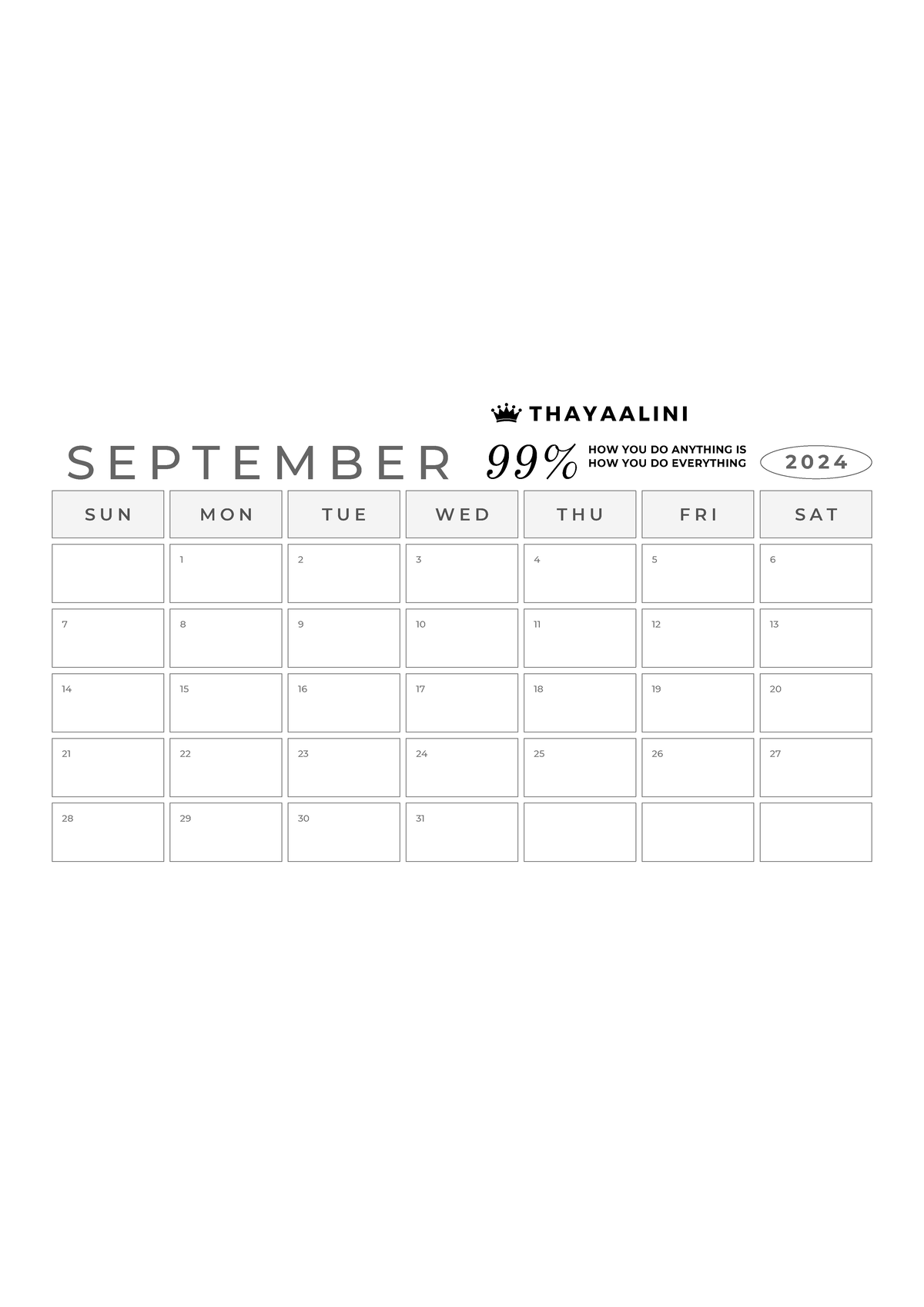 White Grey Minimalist Simple 2024 Monthly Calendar - Introduction to ...