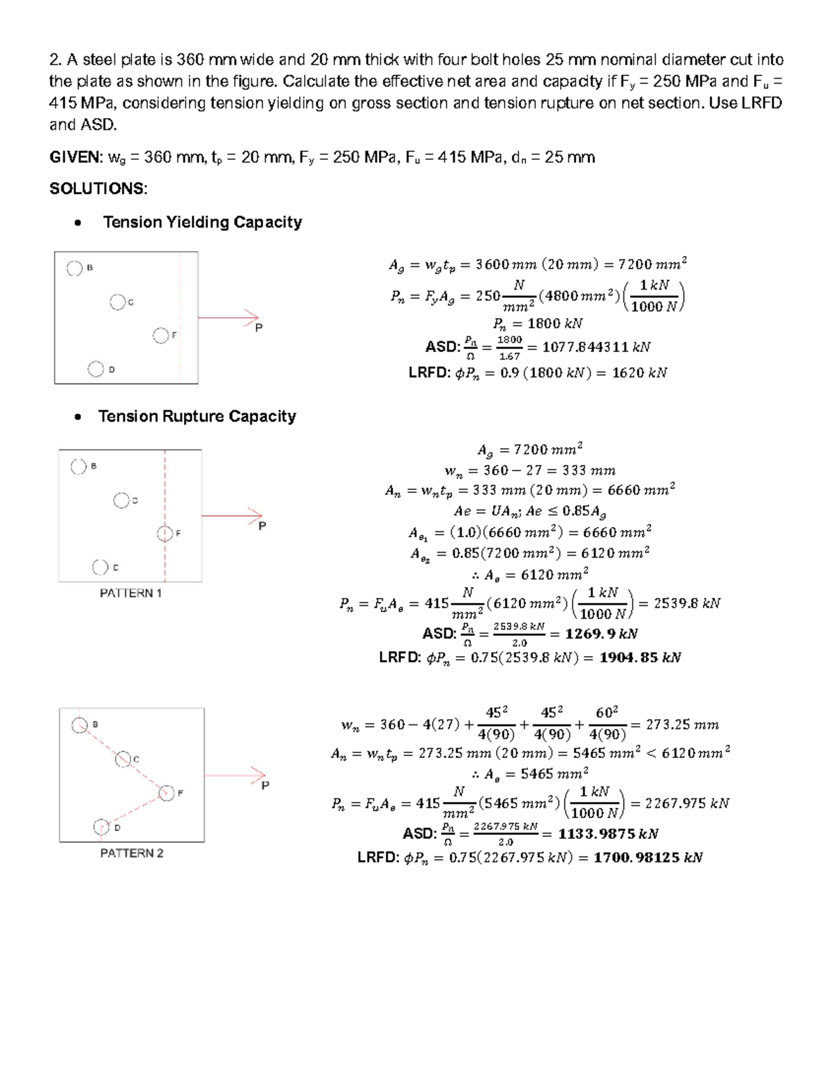 Module 2 Item No. 2 - Steel Plate Capacity Calculation Assignment - Studocu