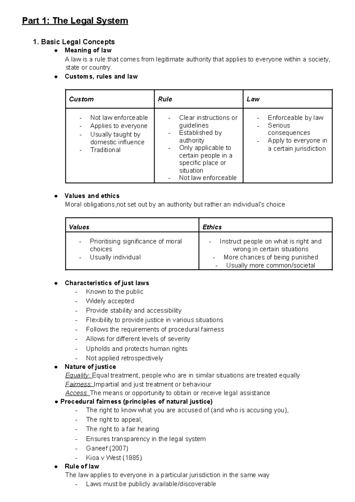 Legal System Overview: Key Concepts and Australian Law (LAWS101) - Studocu