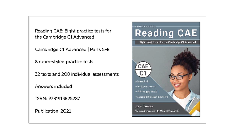 Cambridge C1 Advanced Reading: Eight Practice Tests & Answers - Studocu