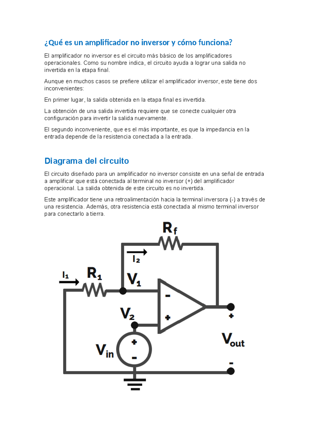 Qué es un amplificador no inversor y cómo funciona - ¿Qué es un ...