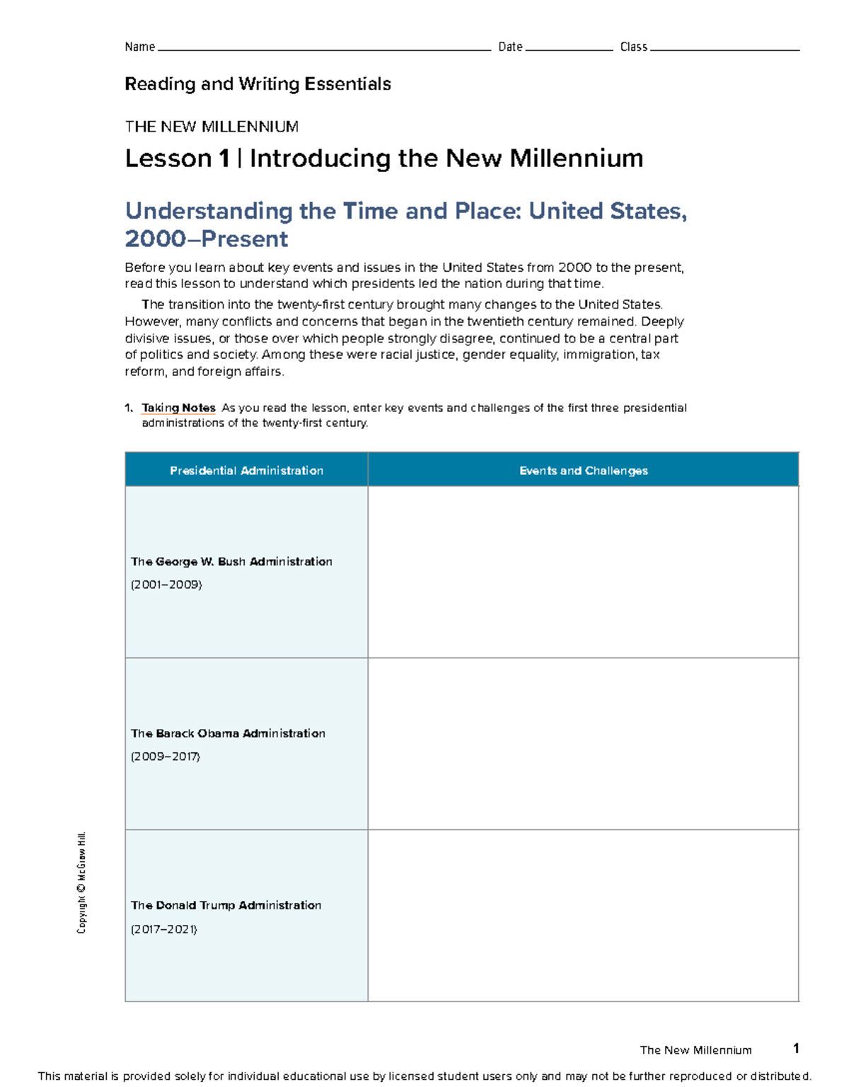 The New Millennium: Key Events in U.S. History (2000-Present) - Studocu