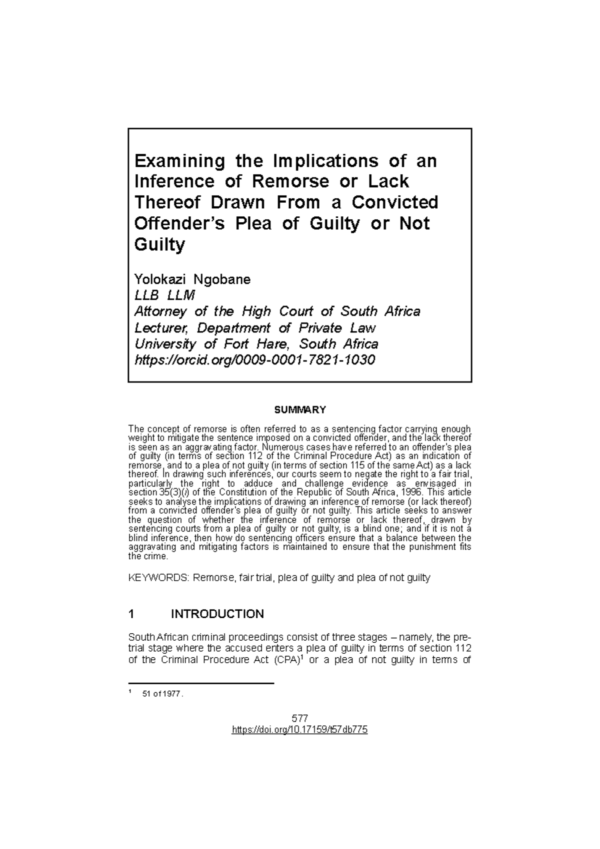 LLB LLM Case Study: Implications of Remorse in Guilty Pleas - Studocu