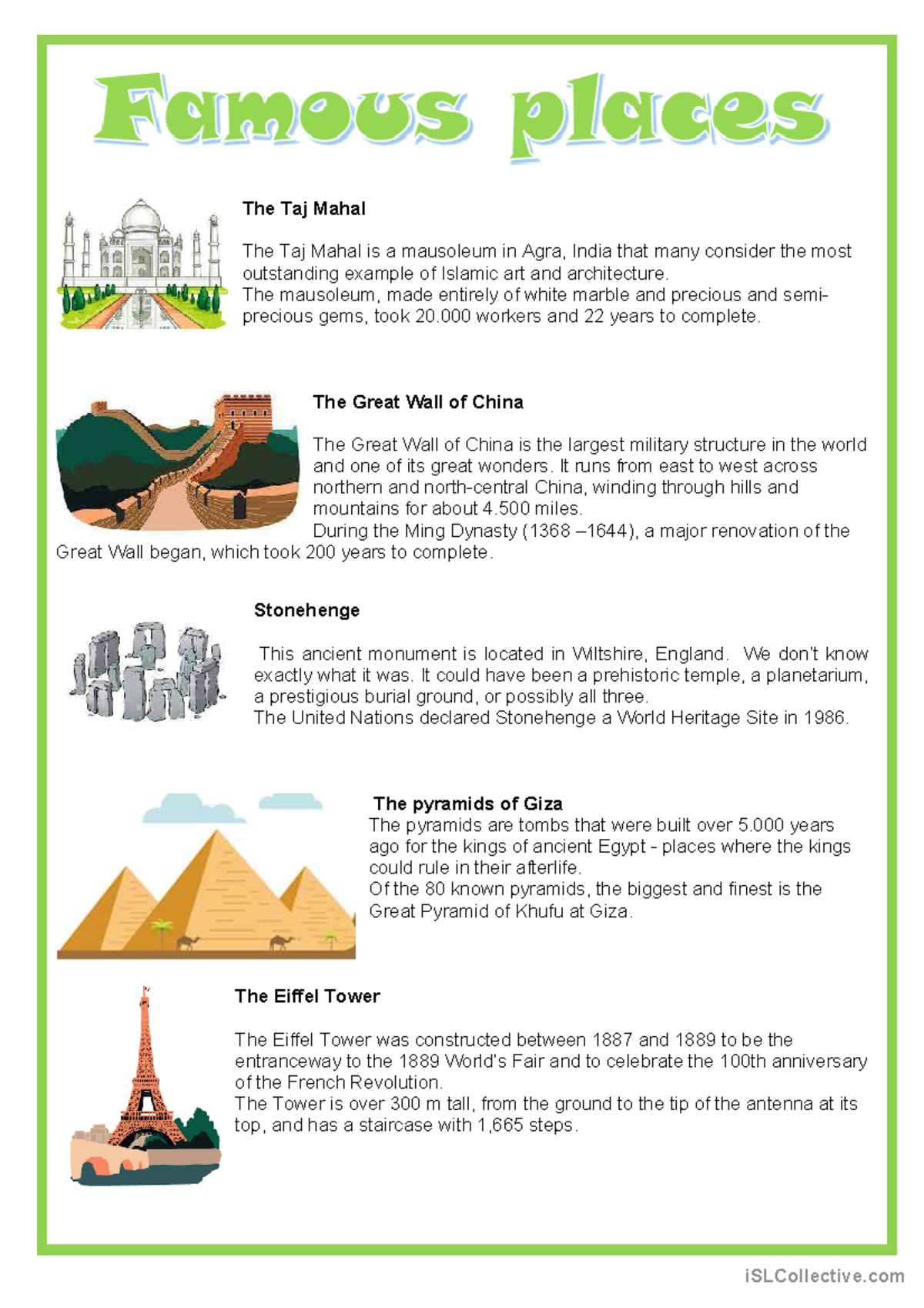 Landmarks and Tourist Places: A Study Guide - Studocu