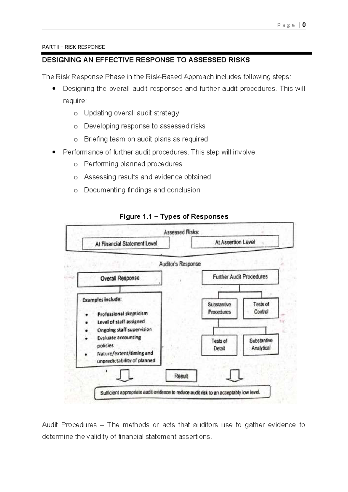 Risk Response Summary Notes: Designing Effective Audit Responses - Studocu