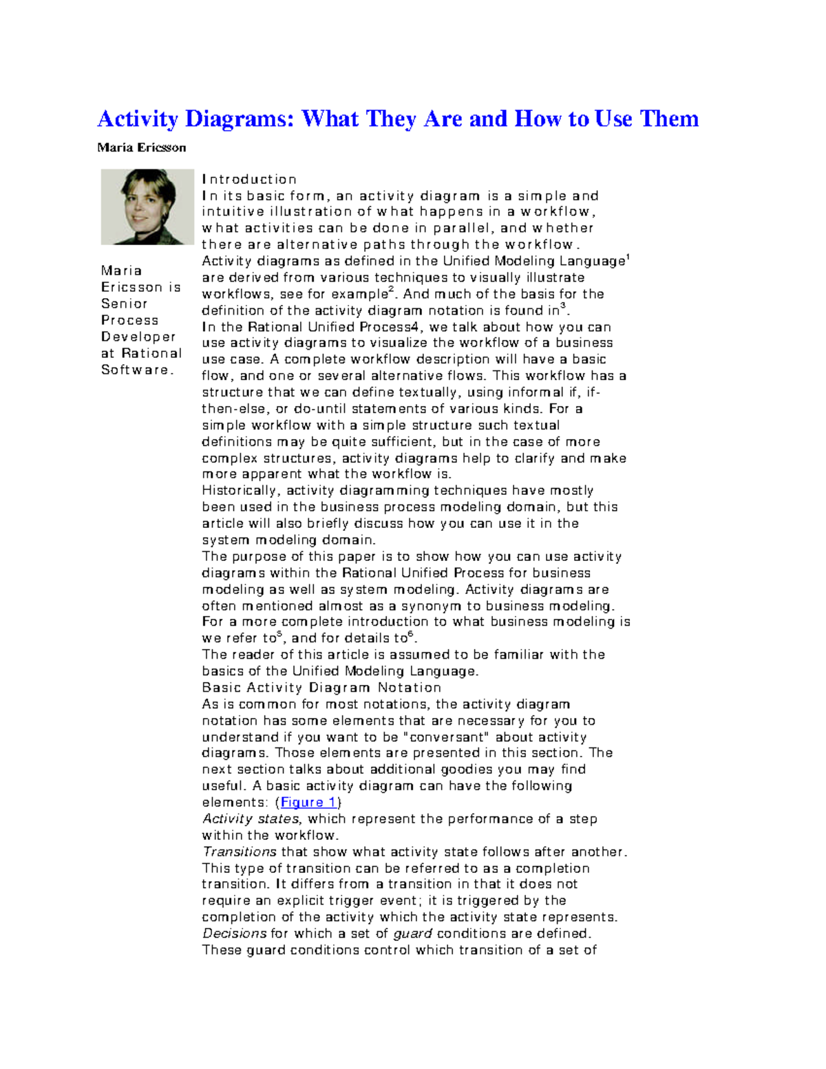 Activity Diagrams in UML: Usage for Business and System Modeling - Studocu