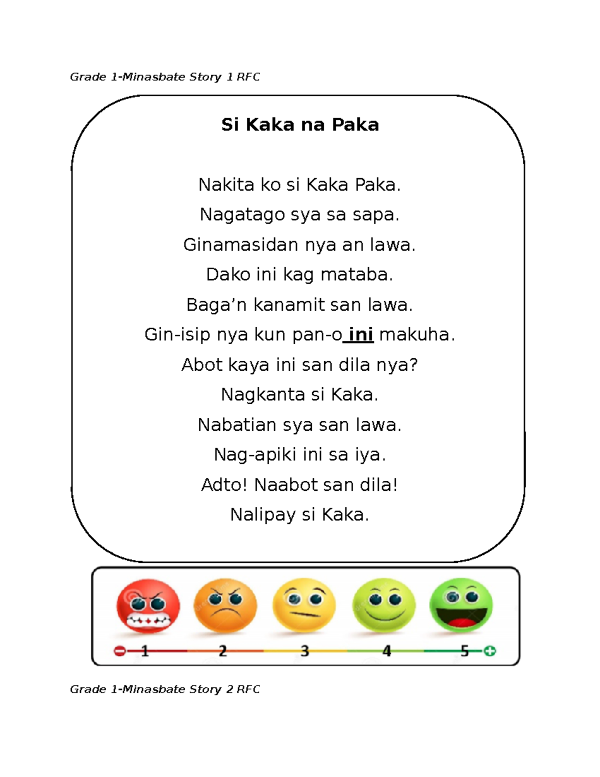 CRLA Eo SY Minnasbate & Filipino Stories for Grades 1-3 RFC - Studocu