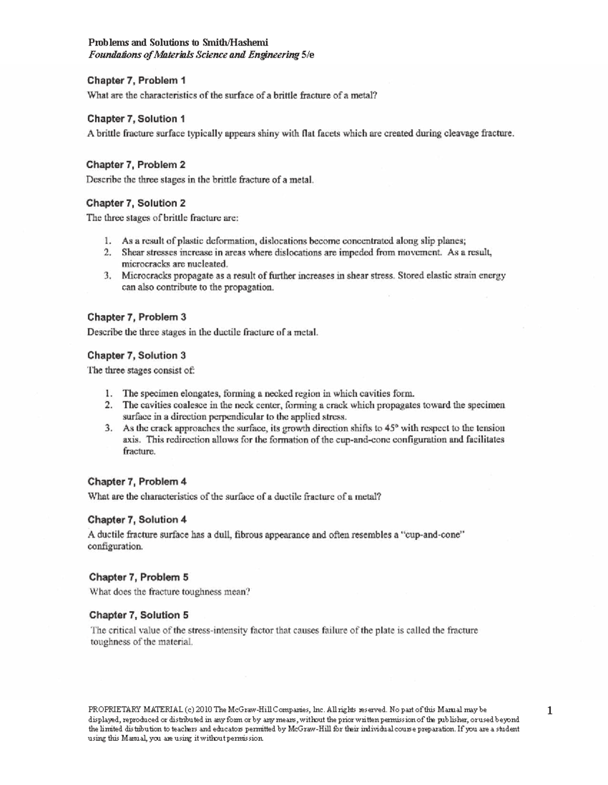 Problems and Solutions for Foundations of Materials Science and ...