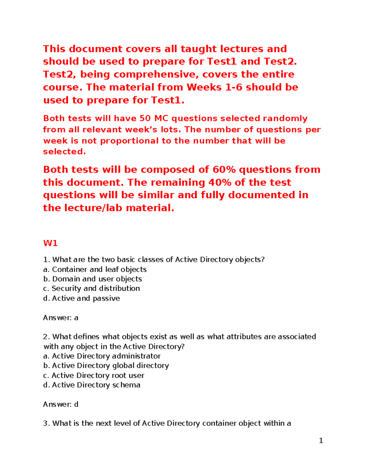 CNET202 Test1 & Test2 Comprehensive Review Guide - Studocu