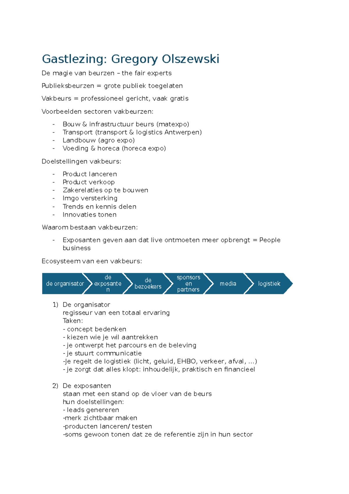 Gastlezing: De Magie van Beurzen door Gregory Olszewski - Studocu