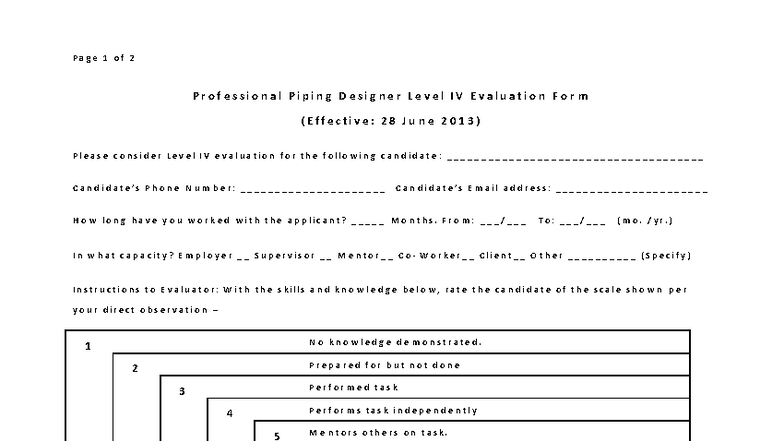SPED PPD Level IV Evaluation Form (Effective: 28 June 2013) - Studocu