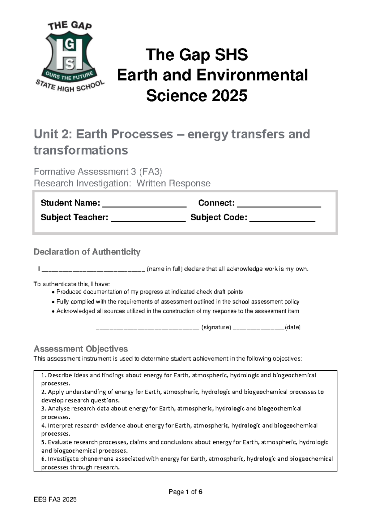 2025 EES FA3 Research Investigation: Energy Transfers & Transformations ...