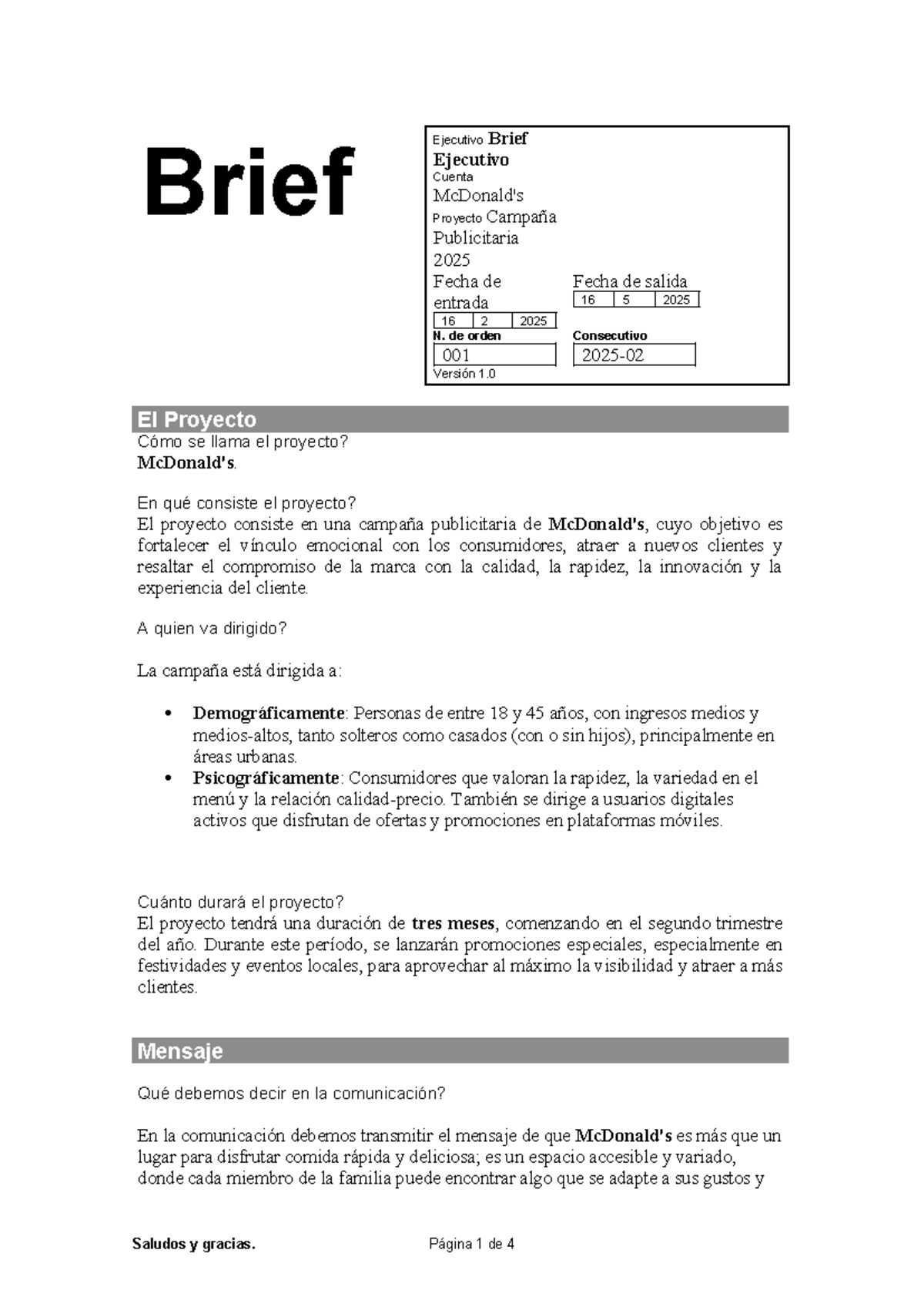 Esquema del Brief - mmmm - Brief Ejecutivo Brief Ejecutivo ...