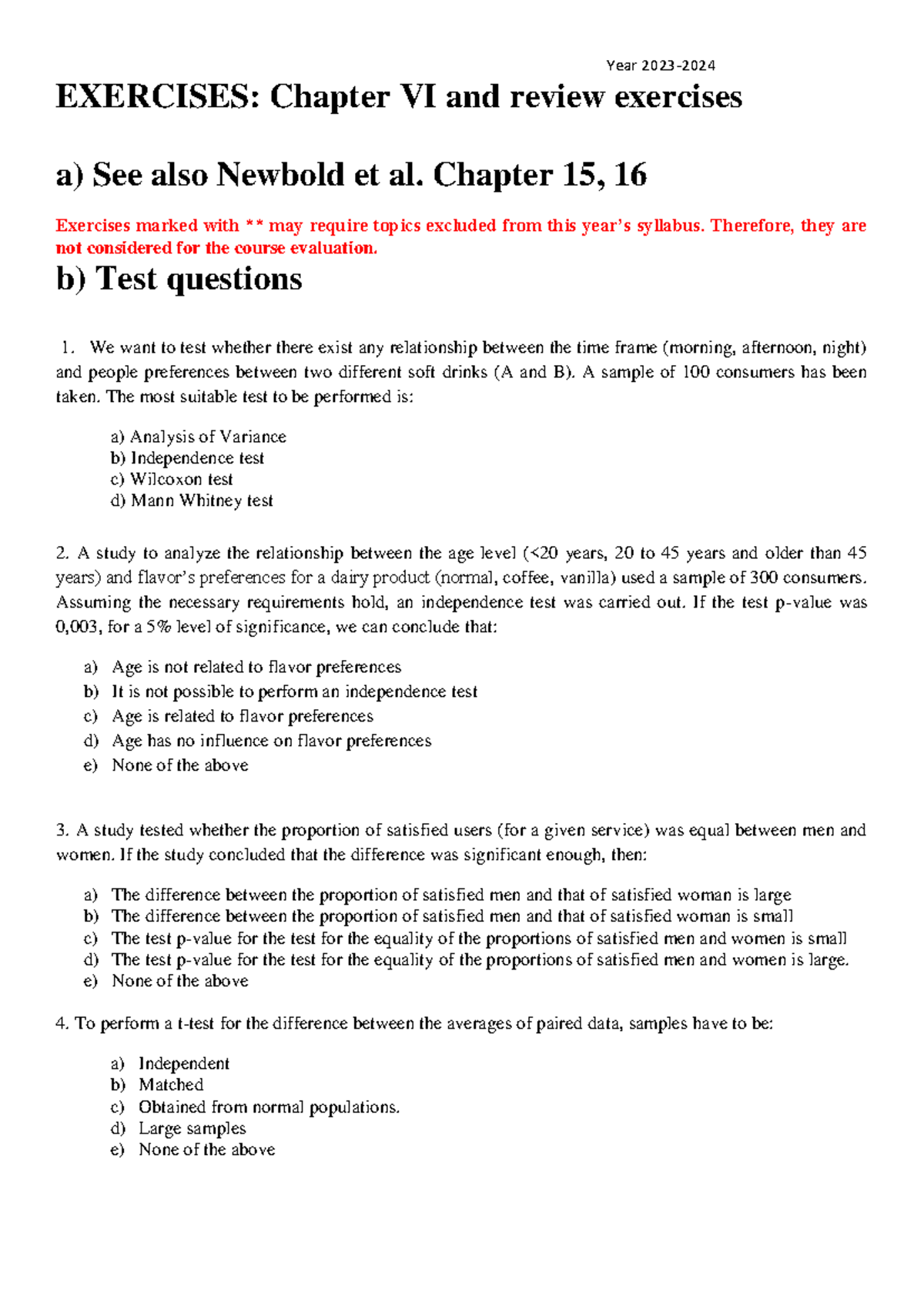 24-25 Chapter 6 and review exercises - EXERCISES: Chapter VI and review exercises a) See also ...