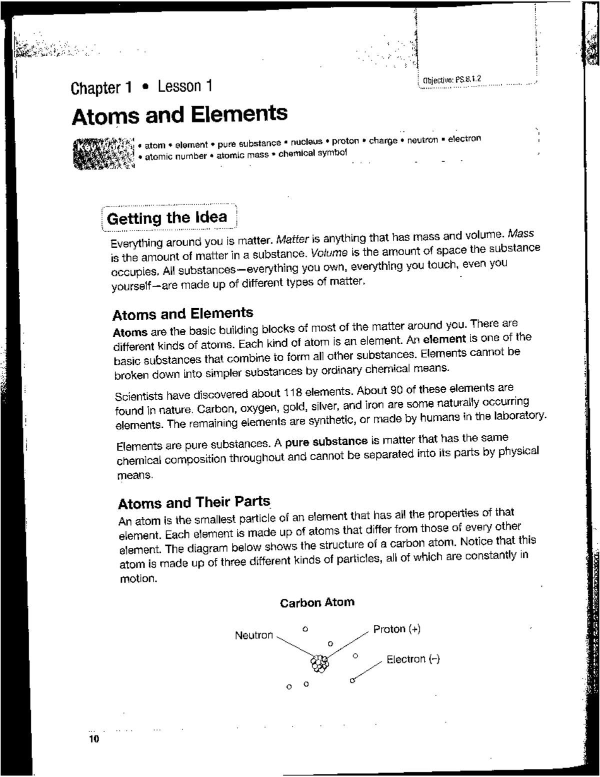 CH 1.1 Lesson 1: Understanding Atoms and Elements - Studocu