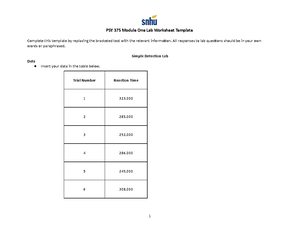 PSY 375 Module One Lab Worksheet - PSY 375 Module One Lab Worksheet Complete this template by ...