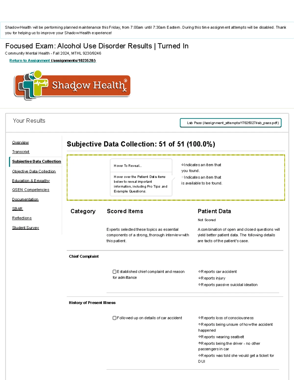 Shadow Health Focused Exam Schizophrenia - Eric Ford - Documentation - Focused Exam ...
