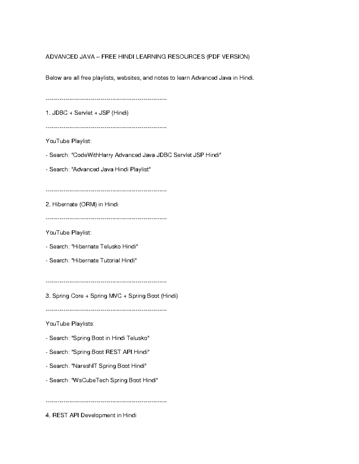 ADVANCED JAVA FREE RESOURCES IN HINDI (PDF VERSION) - Studocu
