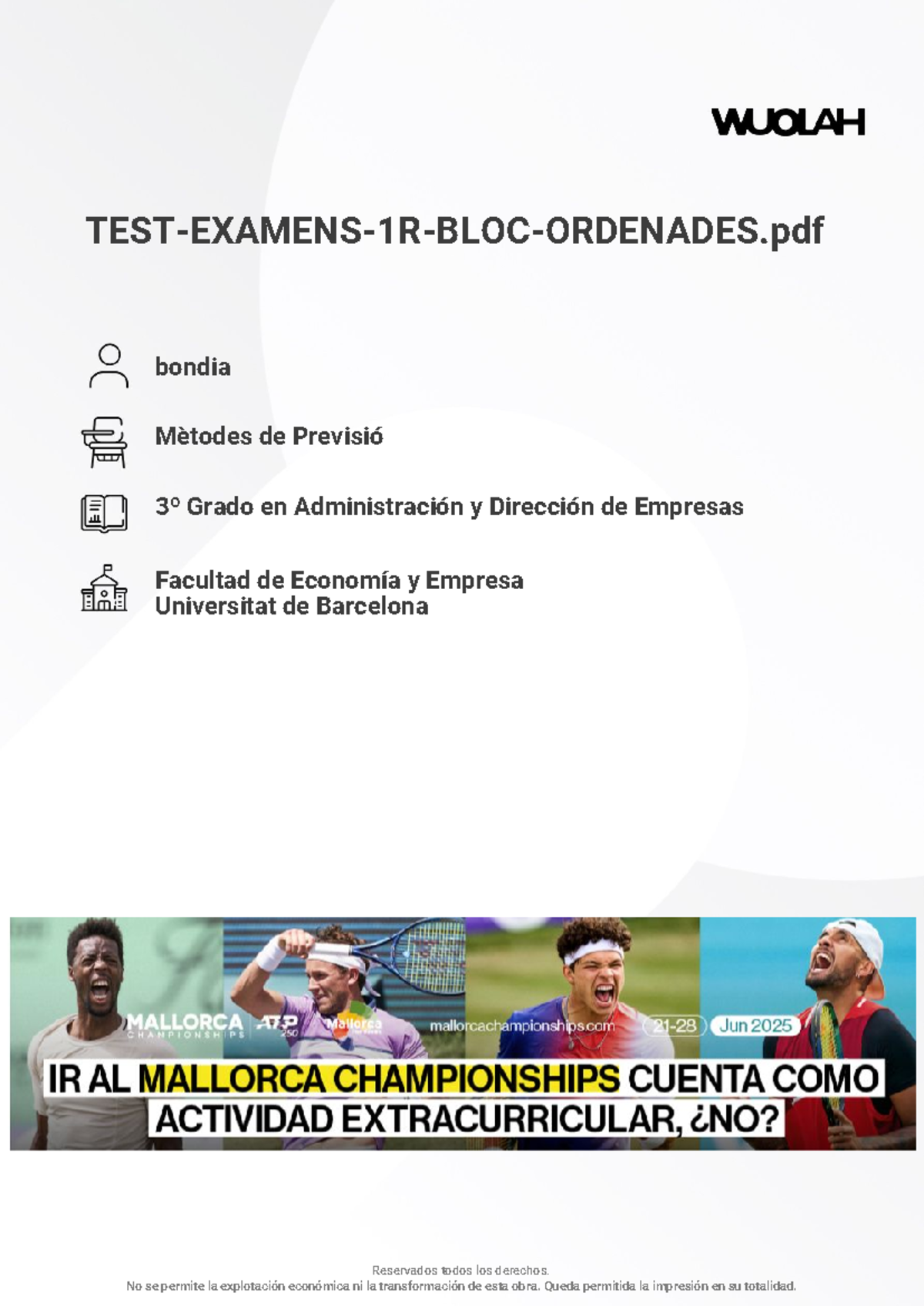 Mètodes de Previsió 3º Grado: Teoria i Examen 1R BLOC - Studocu