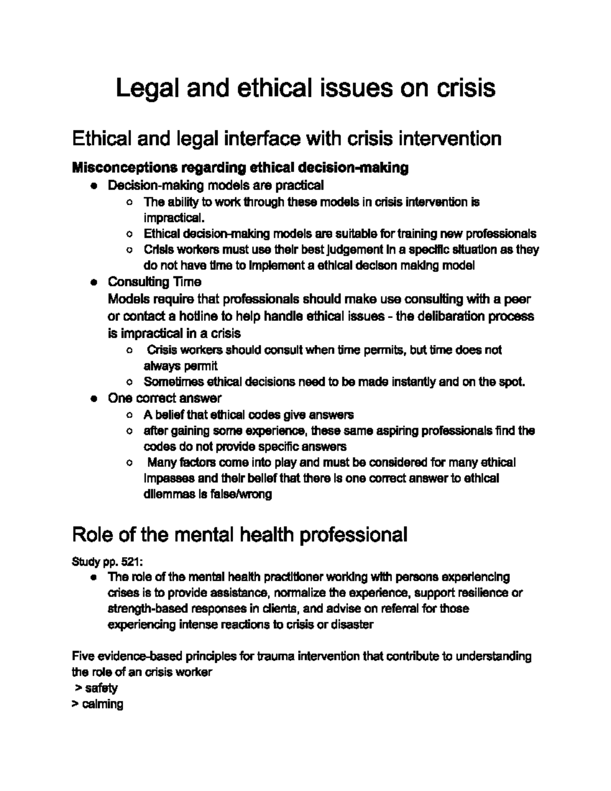 Ethical Standards in Crisis Intervention: Legal Considerations and ...