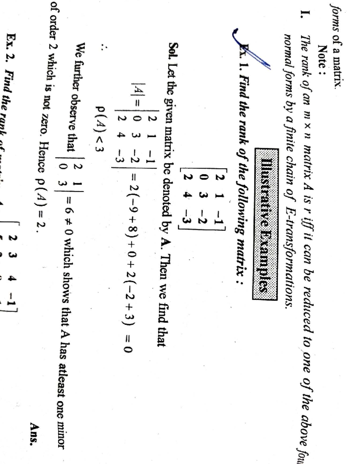 Mathematics Important Questions: Matrix Forms & Rank Analysis - Studocu