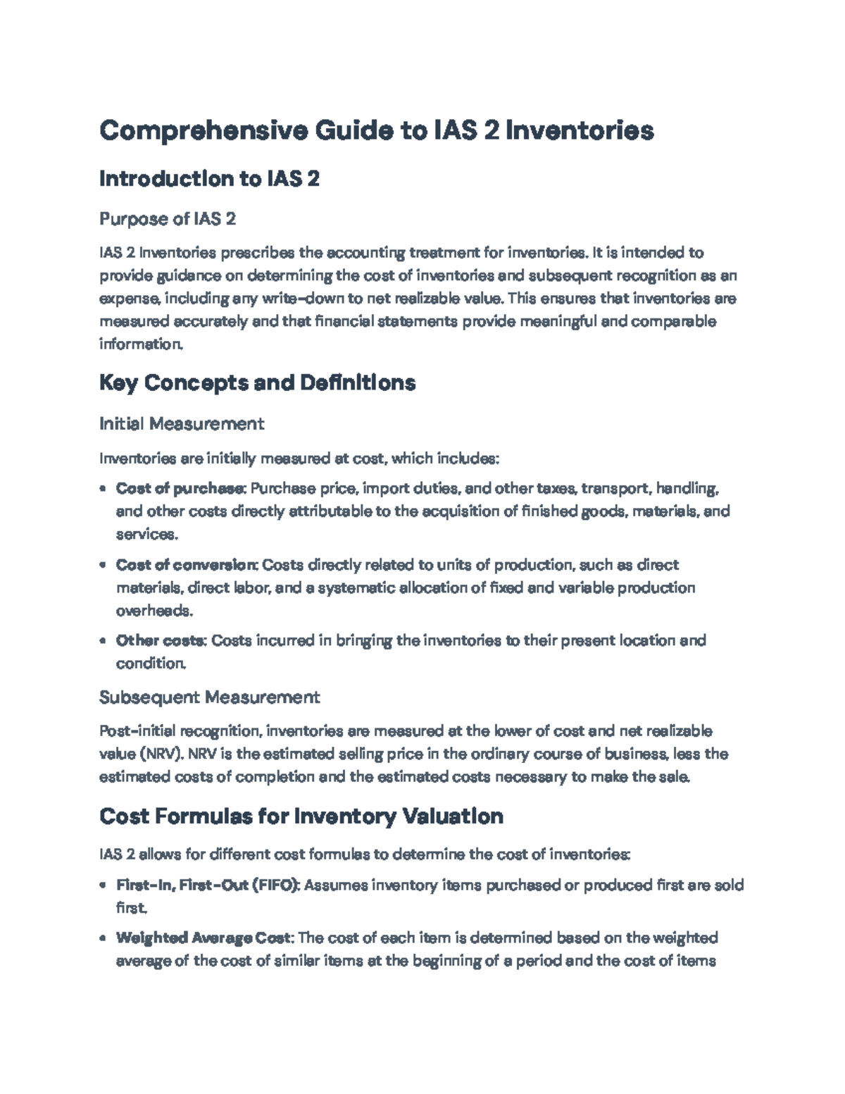 IAS 2 Inventories: Comprehensive Accounting Treatment Guide ...