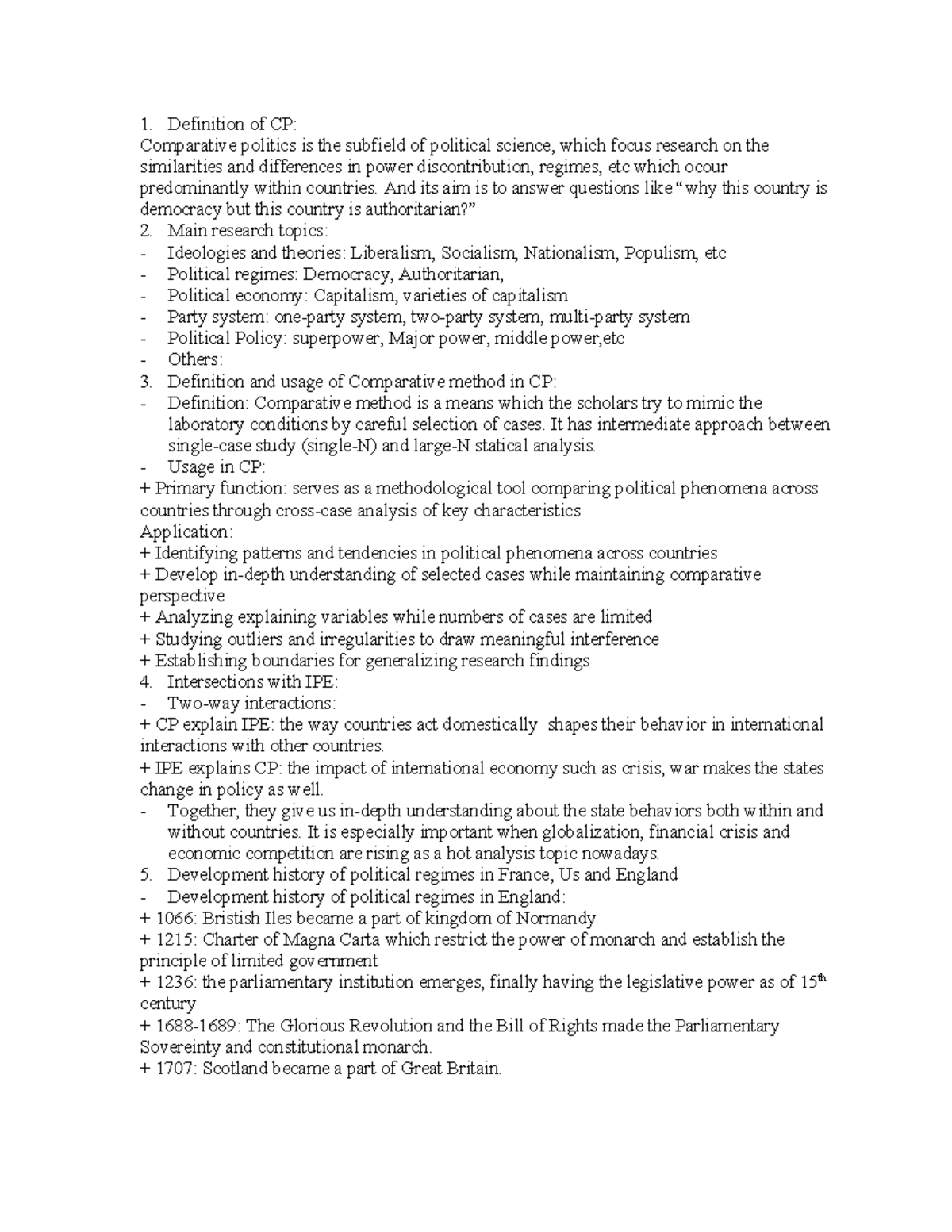 Comparative Politics Overview: Key Concepts and Historical Development ...