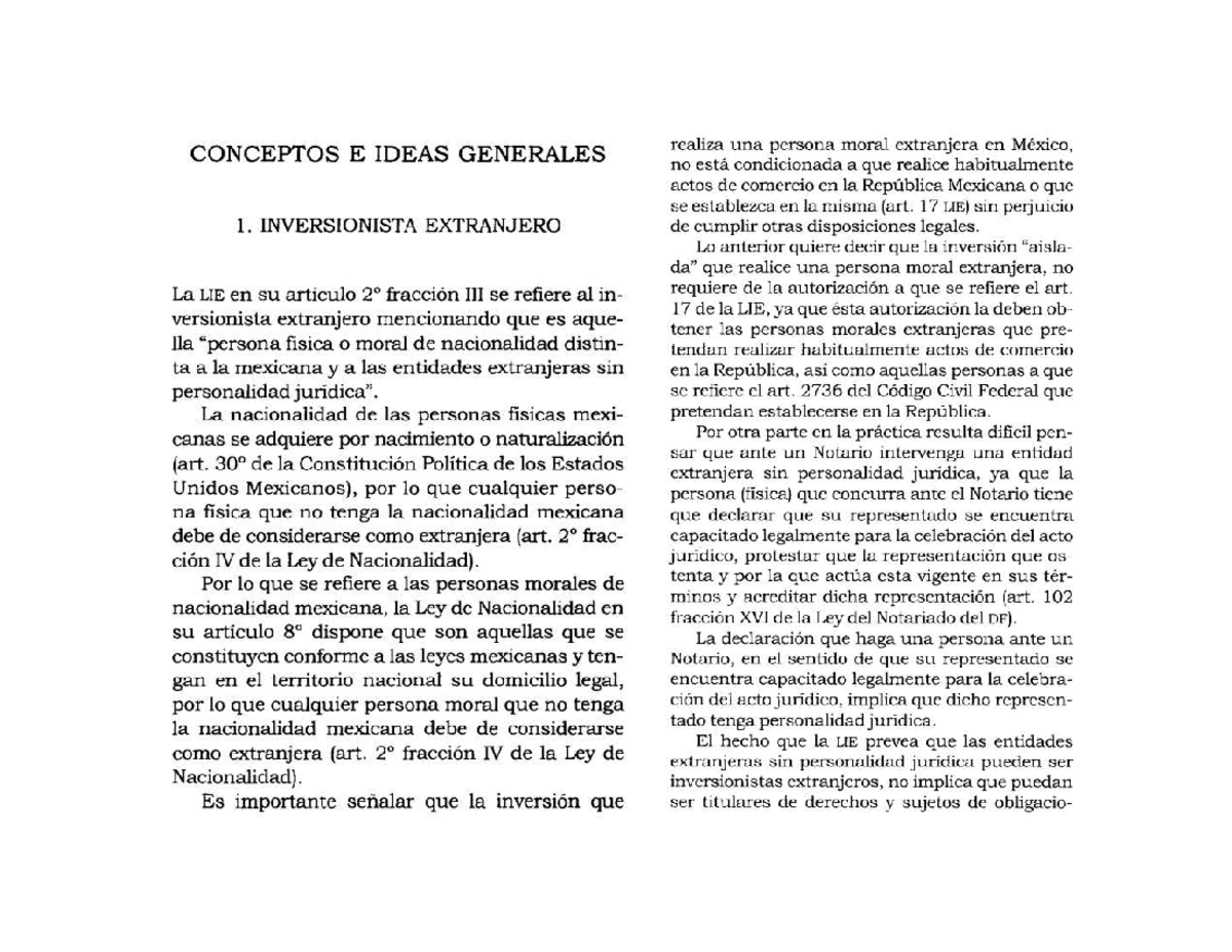 Ley de Inversión Extranjera en México: Conceptos y Regulaciones - Studocu
