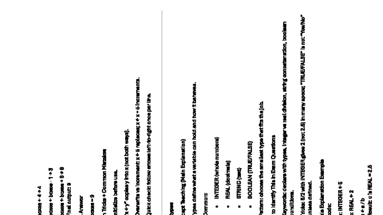 Progta - Summary of Variables, Data Types, and Conditions in ...