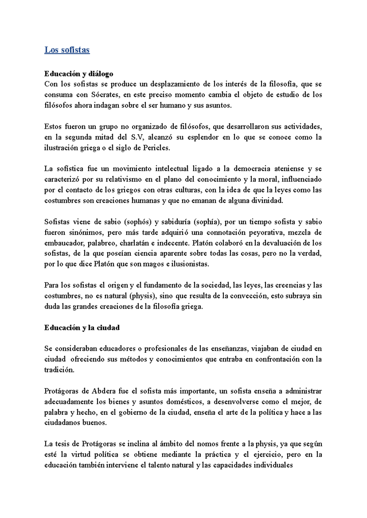 La sofística - La sofistica en la antigua Grecia - Los sofistas ...
