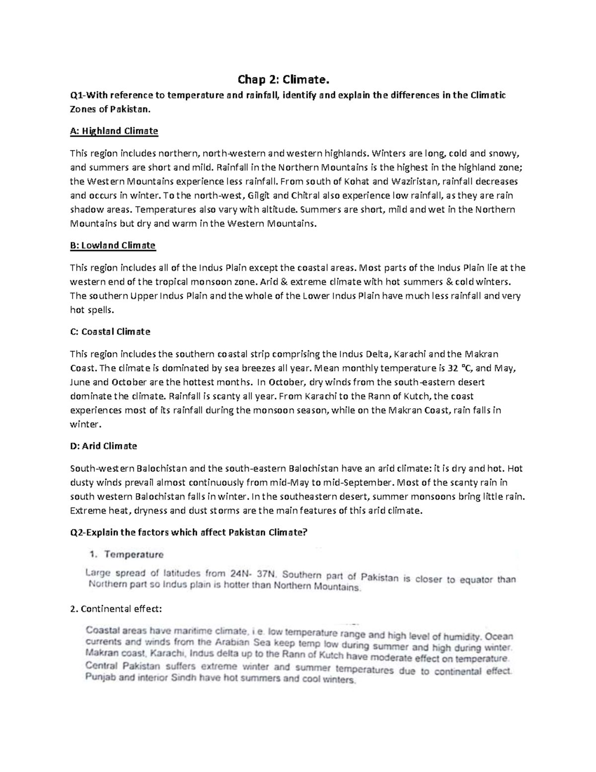Geography Answer Key: Chap 2 - Climate Analysis and Factors - Studocu