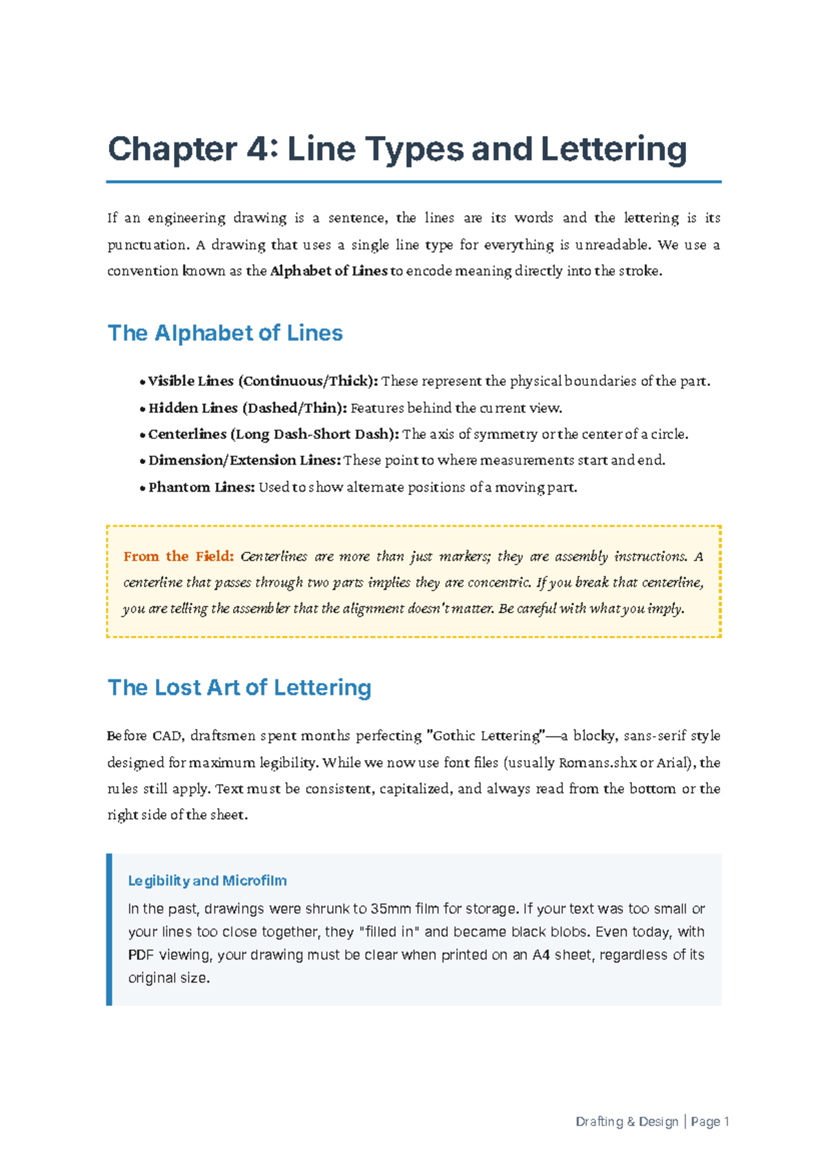 Chapter 04: Line Types & Lettering in Engineering Drawings - Studocu