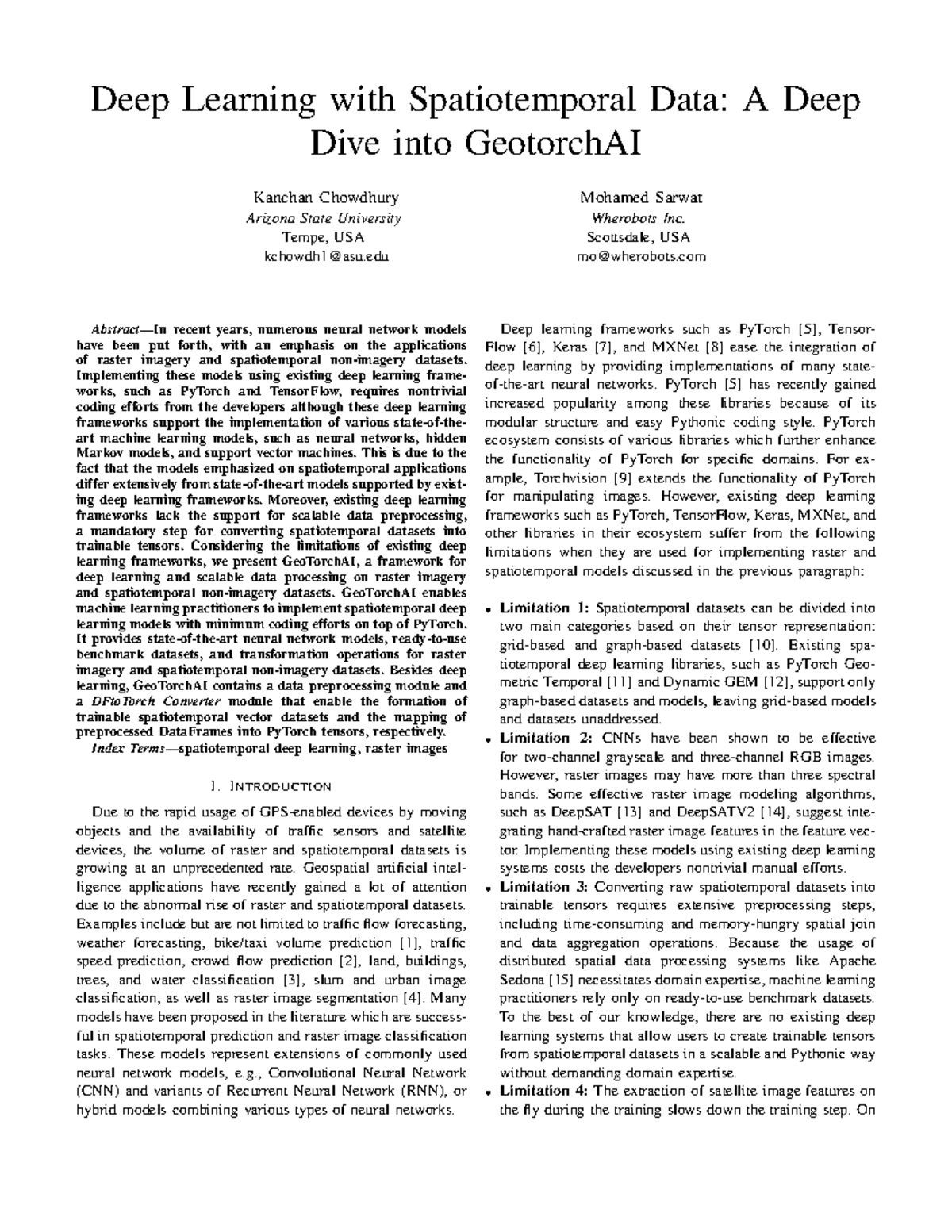 GeoTorchAI: Deep Learning Framework for Spatiotemporal Data Processing ...