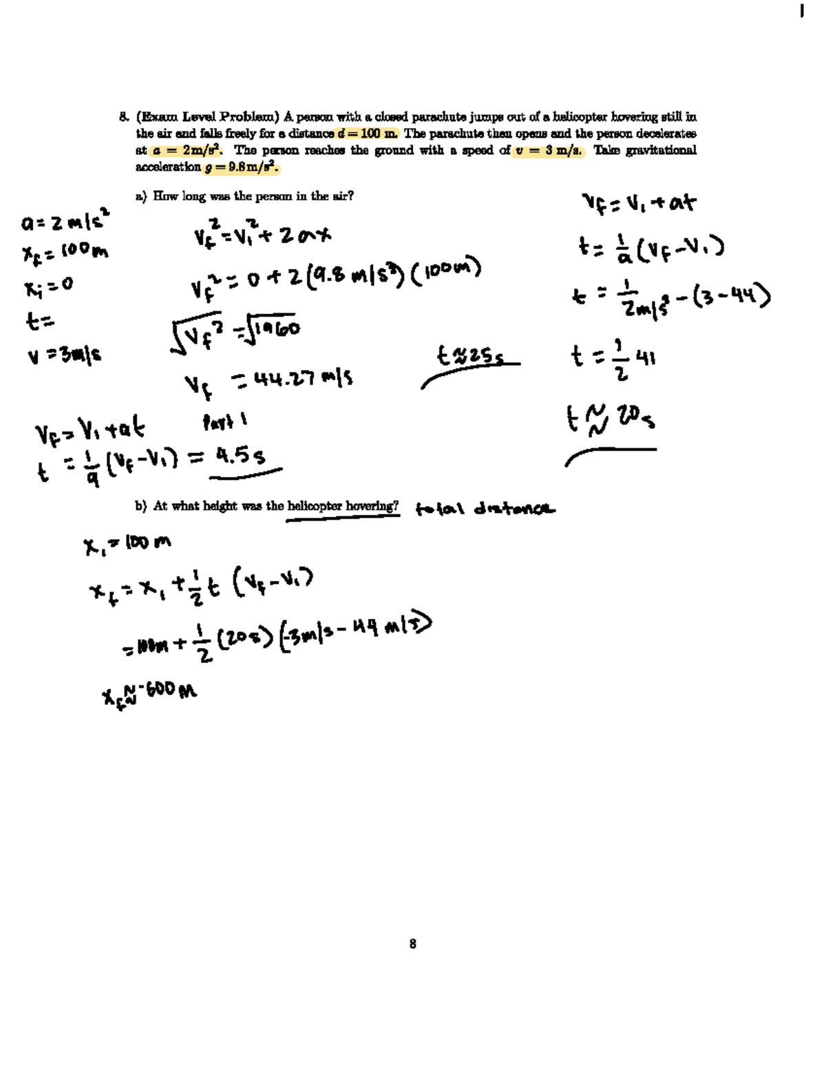 FA25 8A Week2 - 1D DPS - In class worksheet - PHYSICS 8A - I Vf U at 9 ...