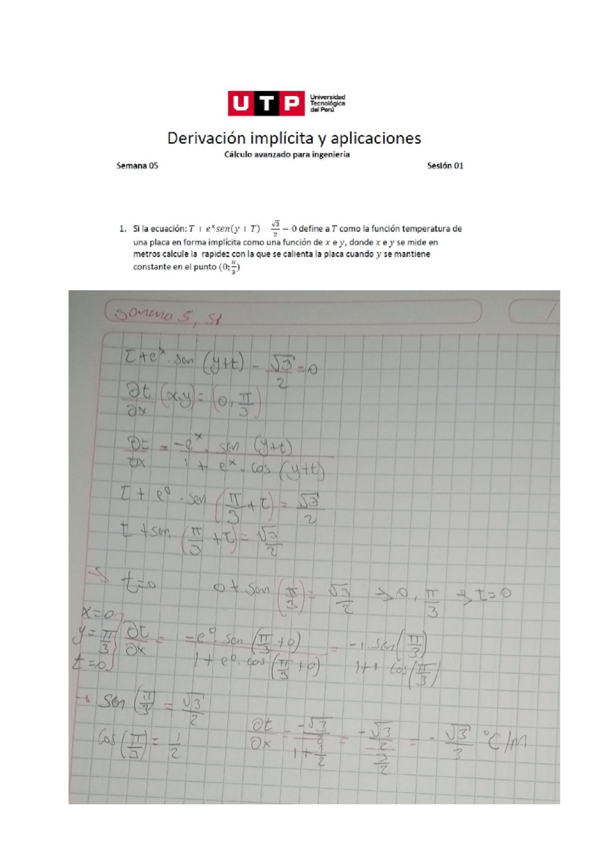 Cálculo Avanzado para Ingeniería - Derivación Implícita y Aplicaciones (Semana - Studocu