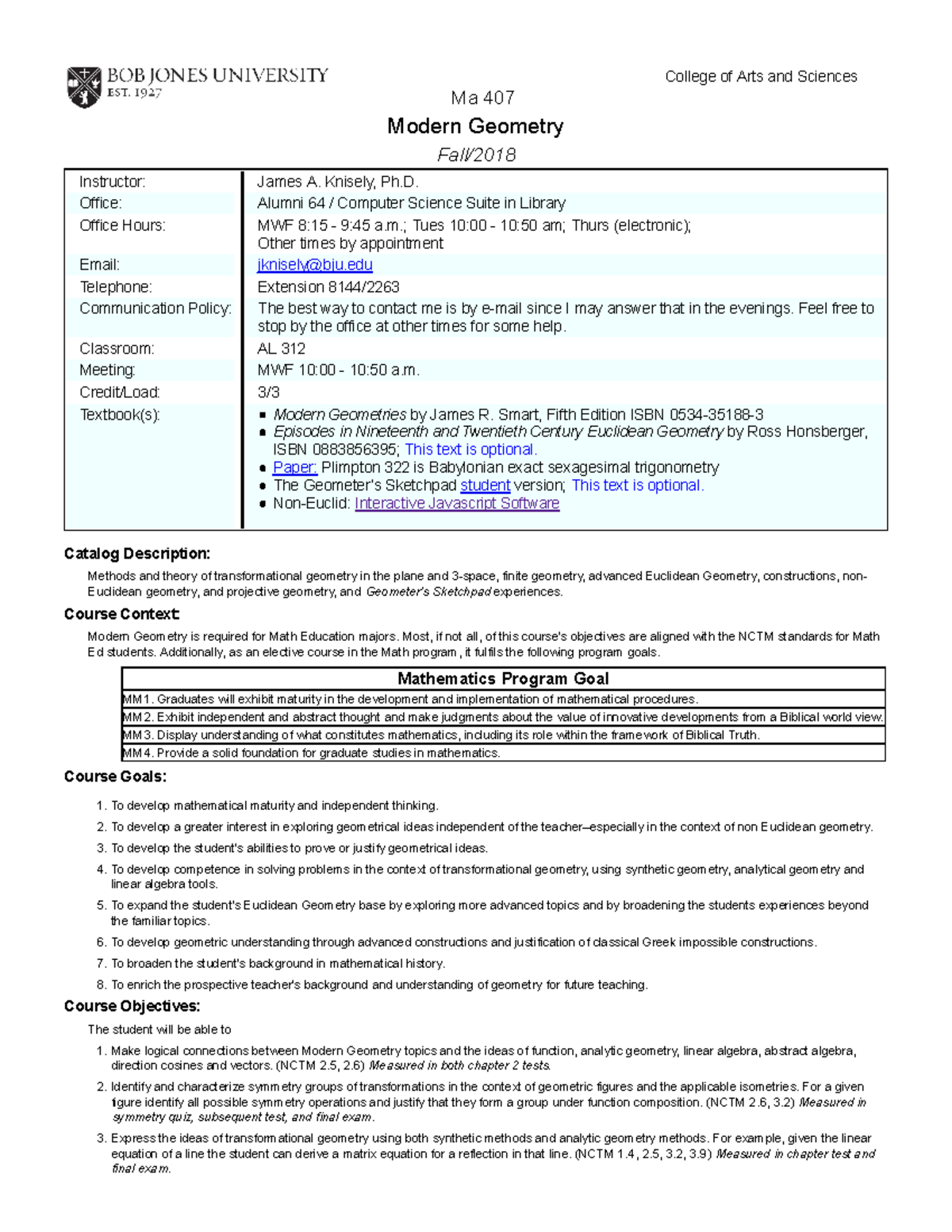 Syllabus for MA 407: Modern Geometry - Fall 2023 - Studocu