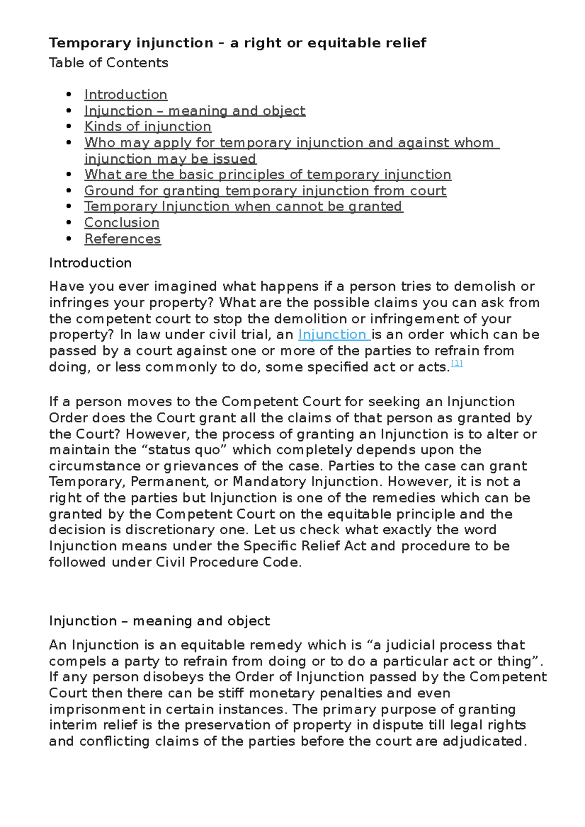 CPC Temporary Injunction: Principles, Types, and Grounds for Granting ...
