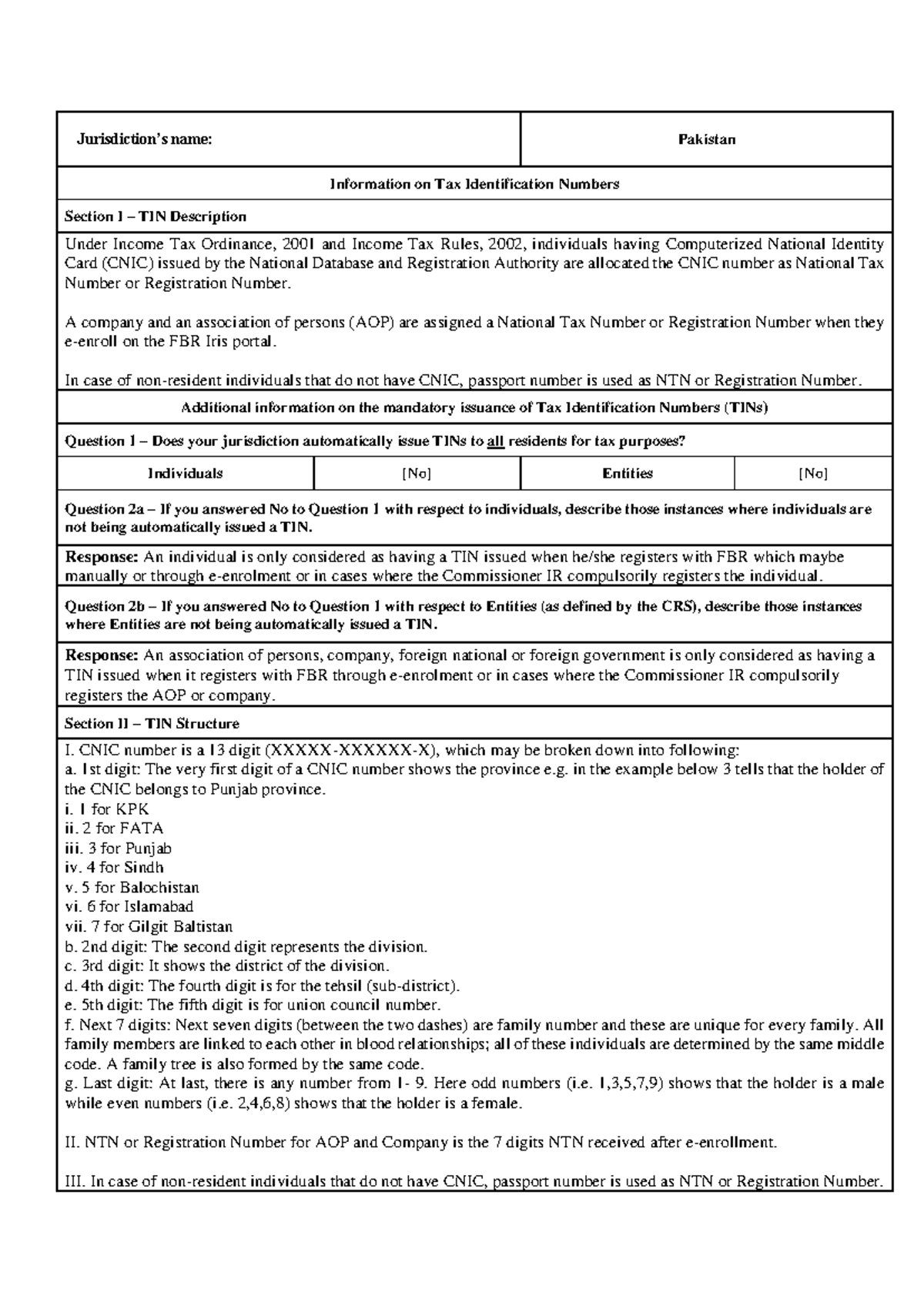 Pakistan Tax Identification Numbers (TIN) Overview and Guidelines - Studocu