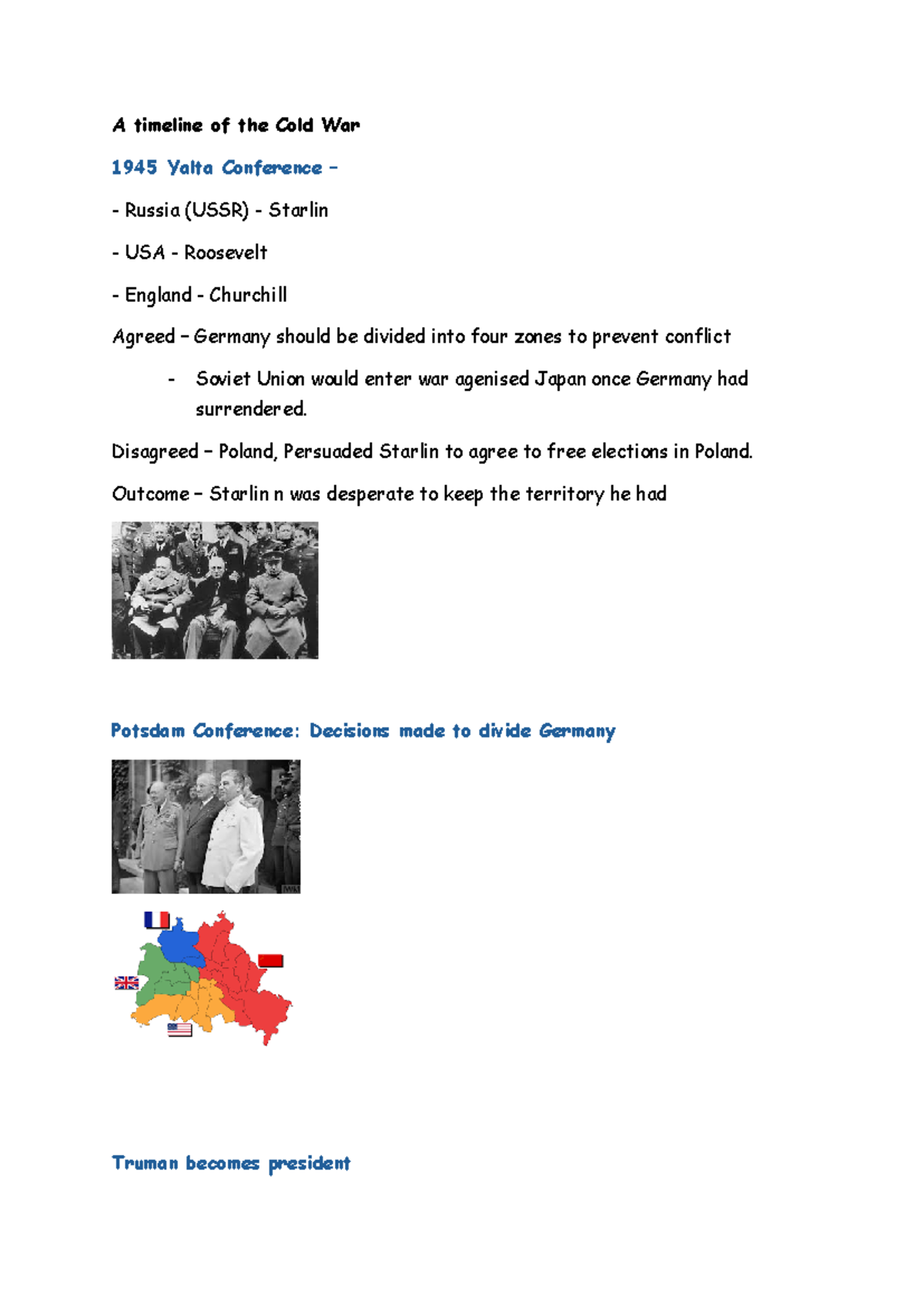 Cold War timeline - This is just a brief timline from the 1960s- 2000s ...