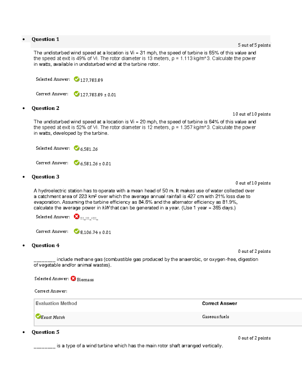 Quiz 3: Wind Power Calculations and Concepts - Studocu