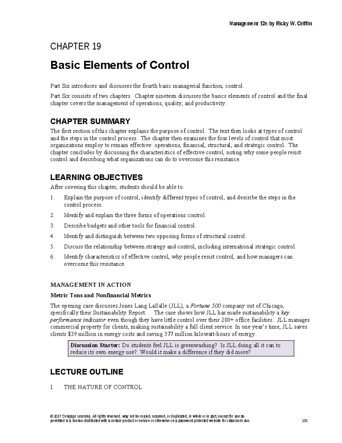 Management 12e: Chapter 19 - Fundamental Aspects of Control - Studocu