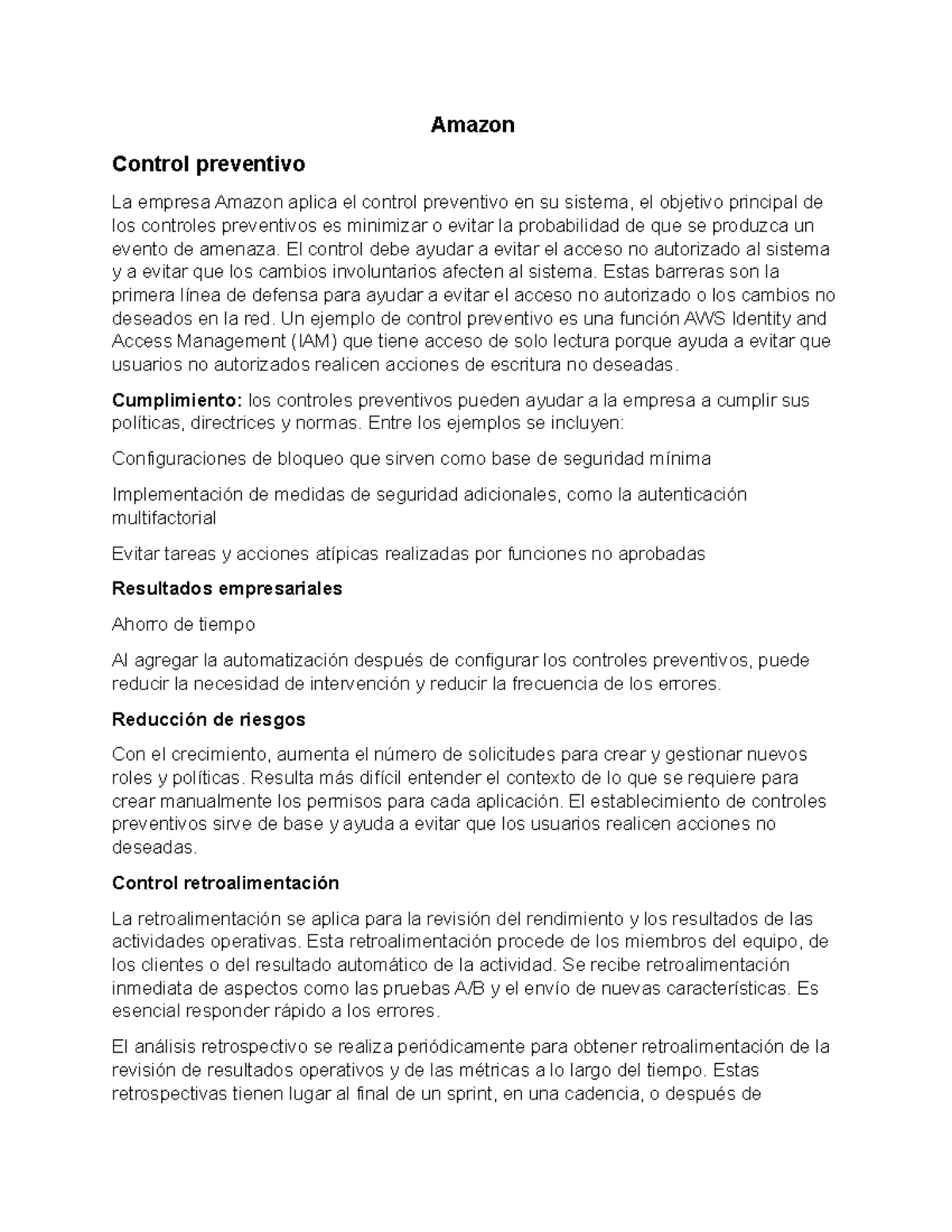 Control Preventivo en Amazon: Estrategias y Resultados Clave - Studocu