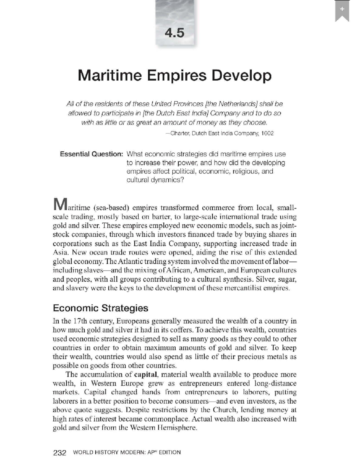 Economic Strategies and Cultural Impacts of Maritime Empires (HIST 232 ...