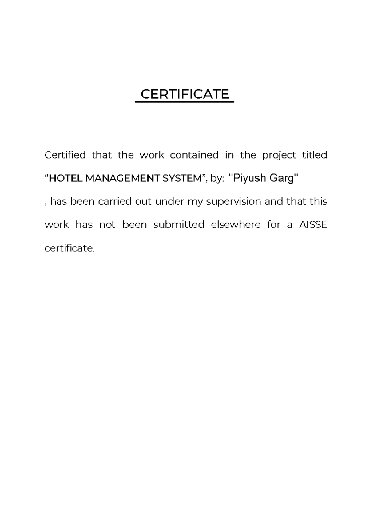 Class 12 Project: Hotel Management System - Computer Science - Studocu