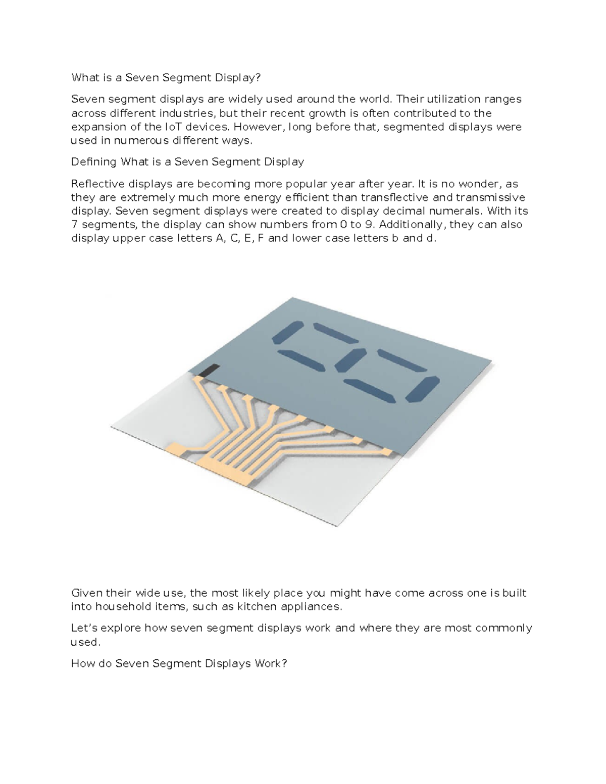 Understanding Seven Segment Displays: Function & Applications - Studocu