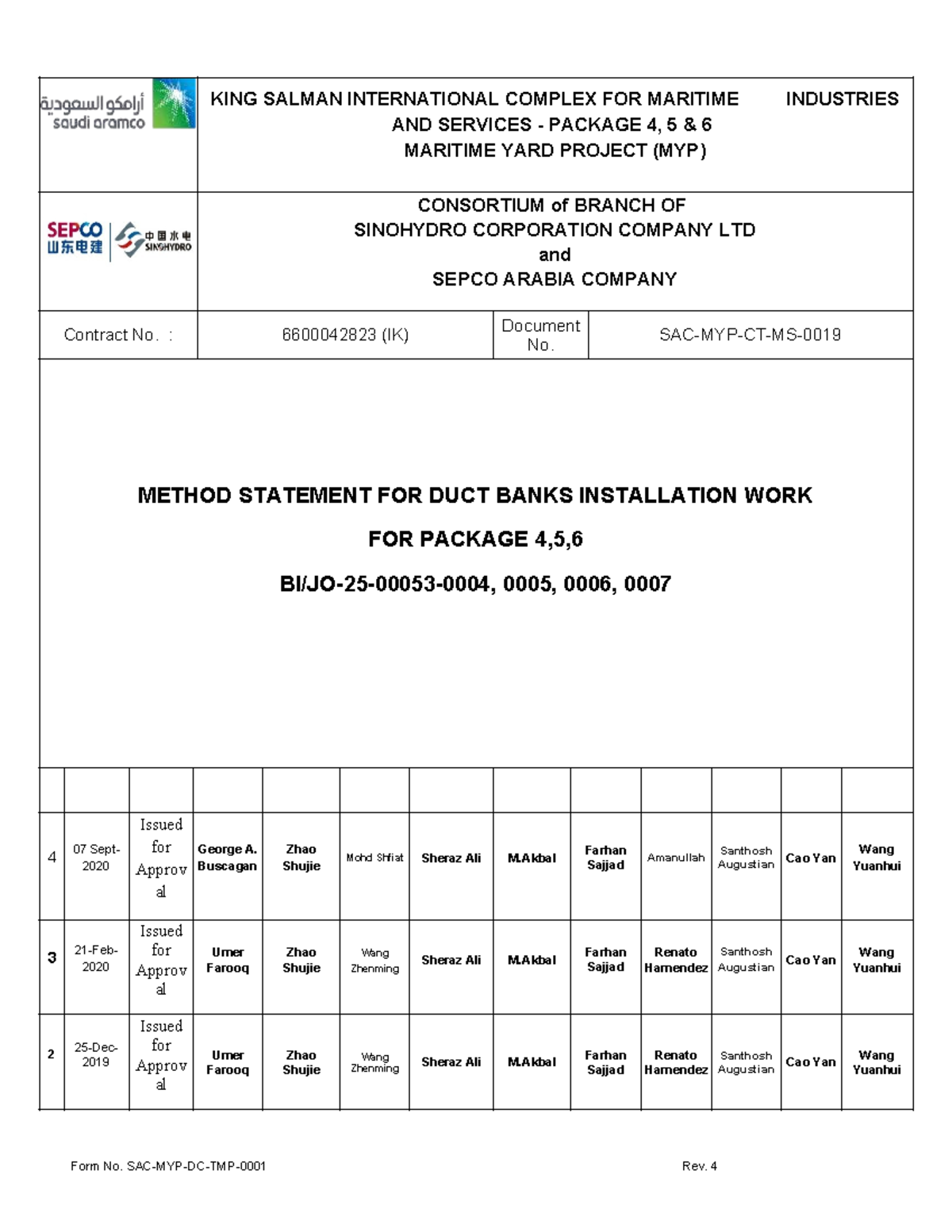 Method Statement for Duct Banks Installation - MYP Packages 4, 5, 6 - Studocu