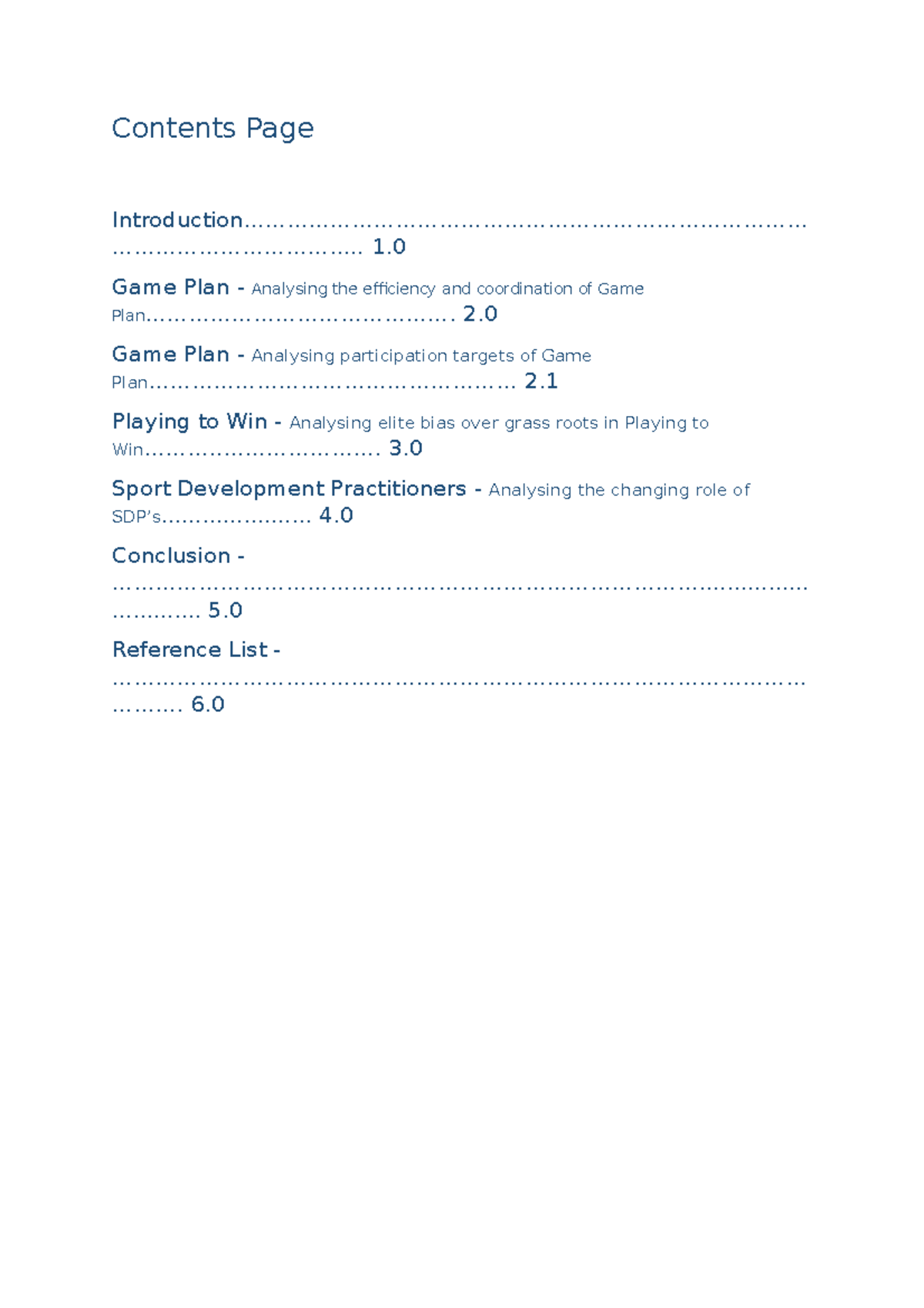 Managing Sport Development- Game Plan, Playing to Win and SDP's ...