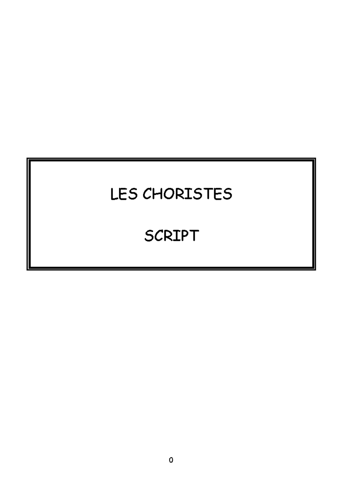 Les Choristes - Script - Citations Clés et Analyse (1949) - Studocu